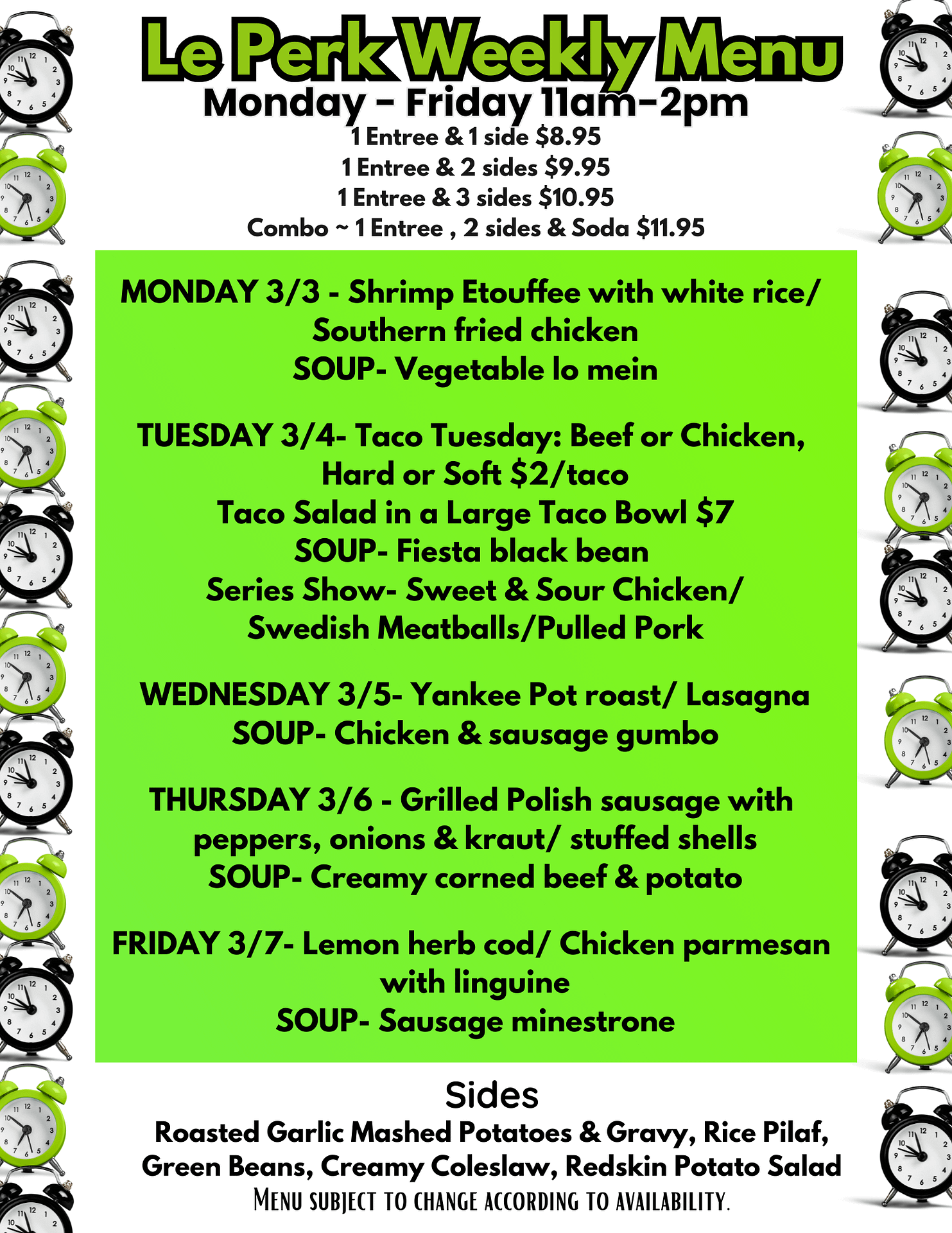 Weekly Menus – Kings Point Sun City Center – An Active Adult Community